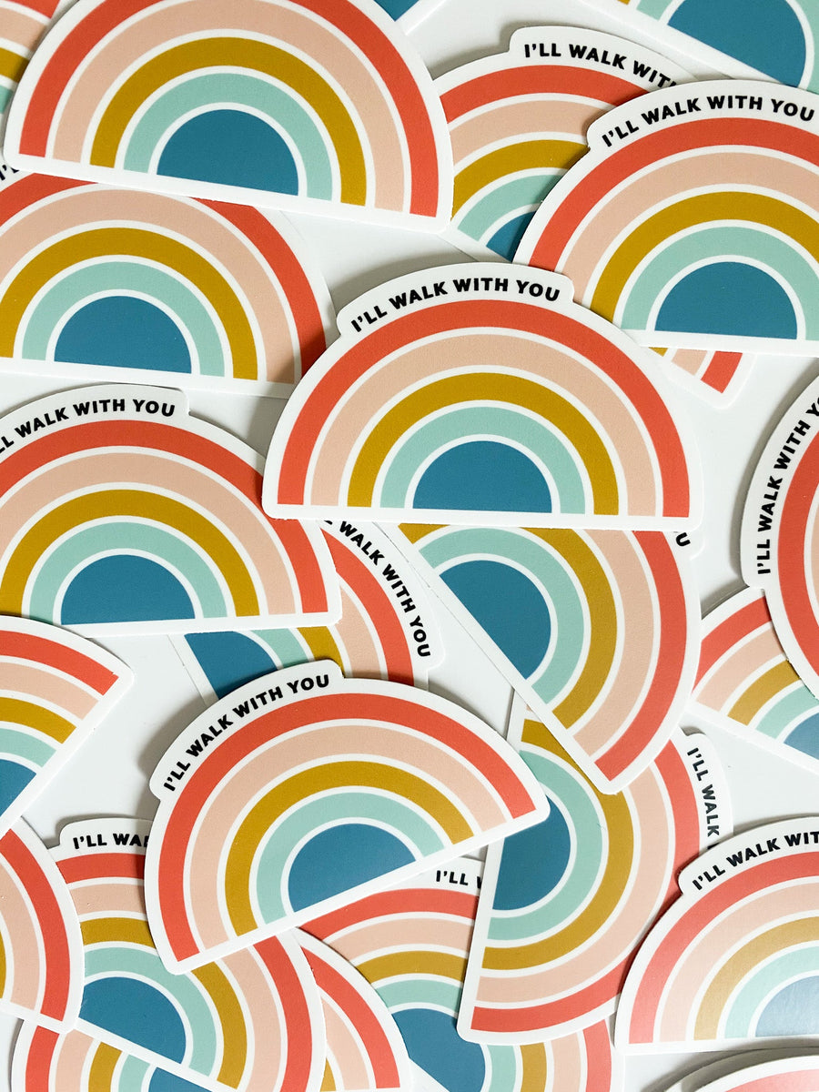 "I'll Walk With You" Rainbow Sticker – Card Wear